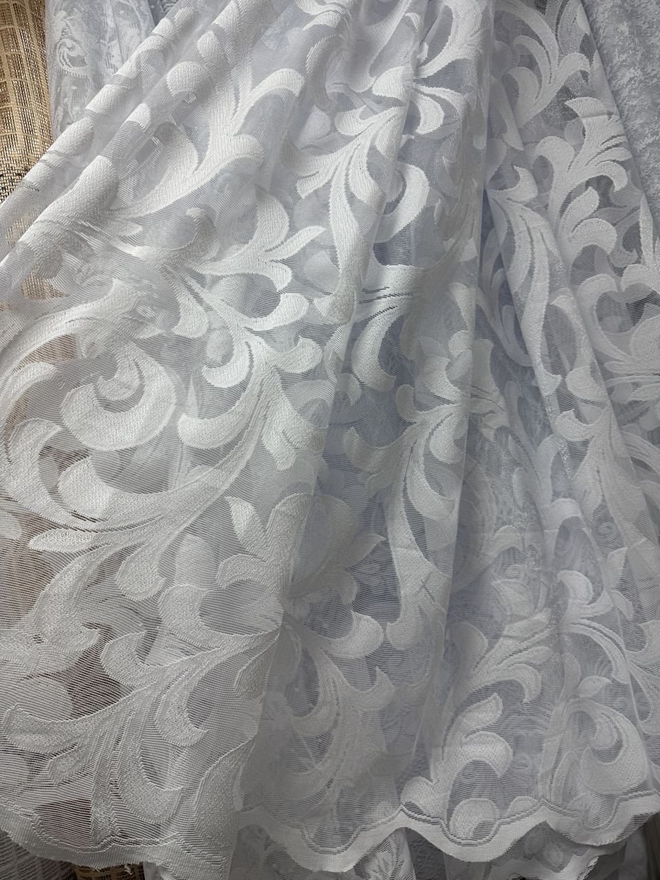 Тюль жакард білий короткий на кухню висота 1 50 купити за найкращою ціною в Хмельницькому від