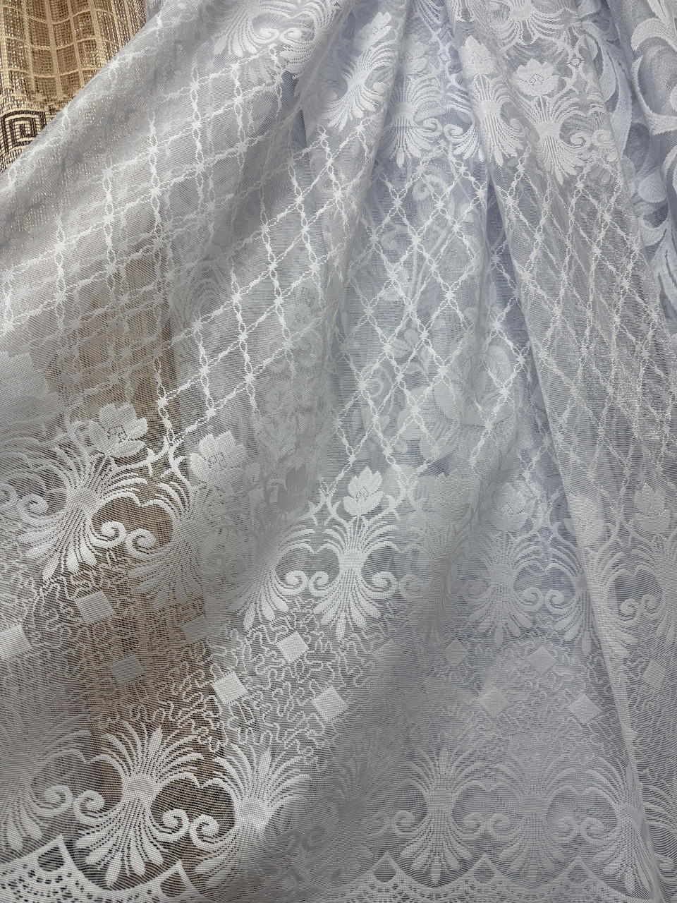 Тюль жакард білий короткий на кухню висота 1 50 купити за найкращою ціною в Хмельницькому від