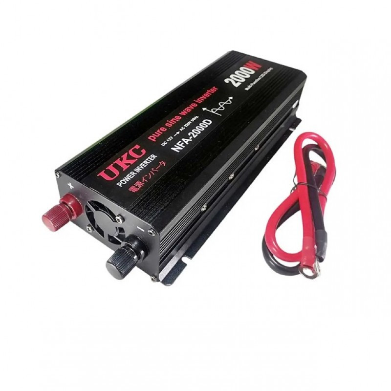 Перетворювач напруги 12V-220V 2000W UKC інвертор чистий синус для котла насоса холодильника (ID ...