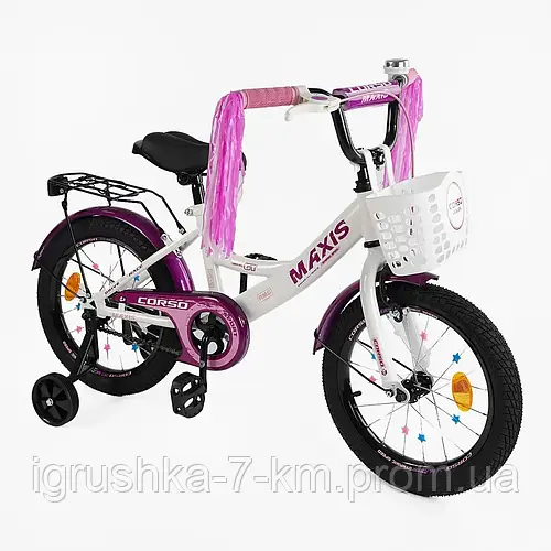 Велосипед 16" дюймів 2-х колісний CORSO MAXIS ручне гальмо, дзвінок ...