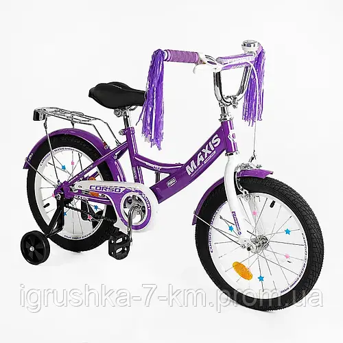 Велосипед 16" дюймів 2-х колісний CORSO MAXIS ручне гальмо, дзвінок ...