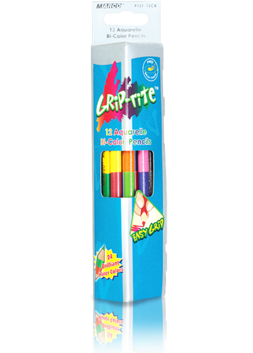 Купить Карандаши цветные двусторонние акварельные "MARCO" Grip-Rite (12 ...