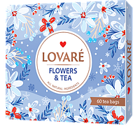 Подарунковий набір чаю Lovare Flowers &Tea 12 видів по 5 штук в подарунковій упаковці (ID ...