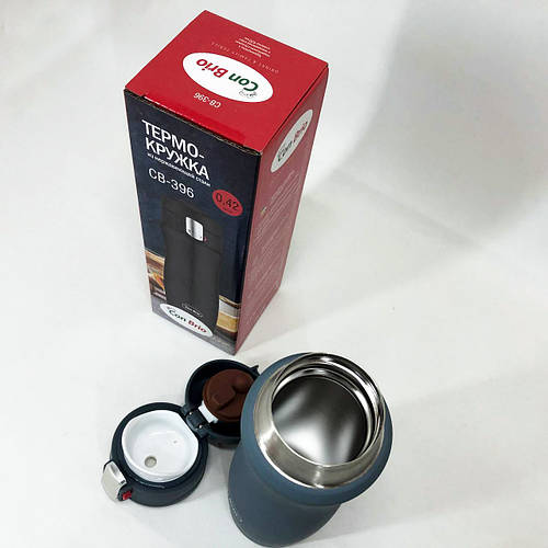 Термос металлический 420 мл Con Brio CB-396, Термос для холодной воды ...