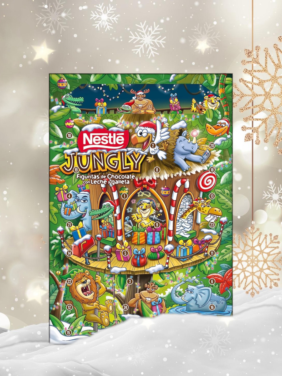 NESTLÉ JUNGLY Календар 2025 фігурок з молочного шоколаду 187 г Іспания ...