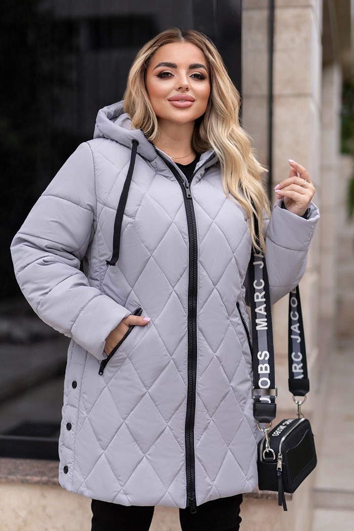 Женская зимняя куртка больших размеров стёганная 62 размера 7XL (ID ...