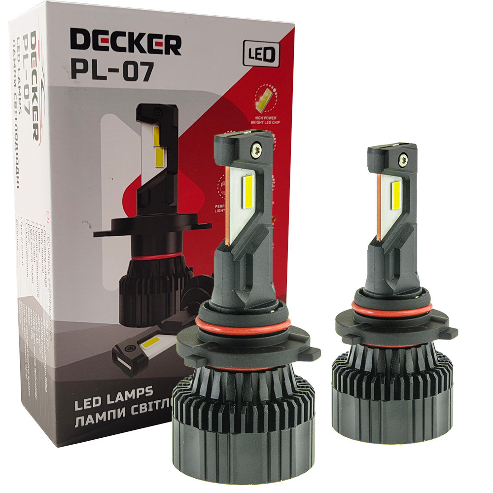 Лампа світлодіодна для фар Decker LED PL-07 HB3 6000K 12000LM 2 шт ...