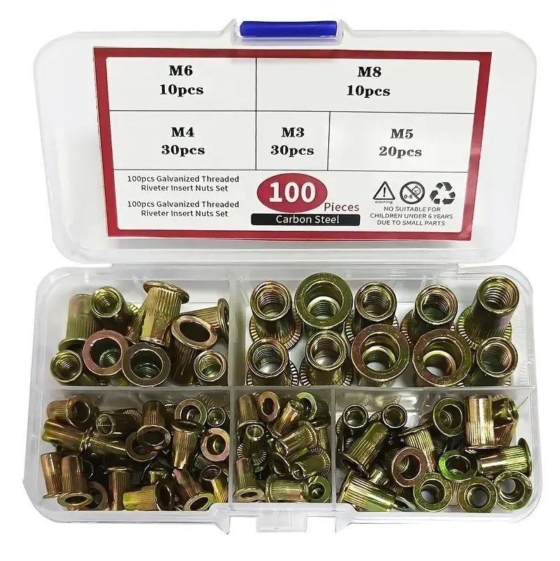 Набір Різьбових Заклепок Сталевих (M3 М4 M5 M6 M8) 100 шт SPEC (SP-364101), ціна: 425 ₴, купити ...