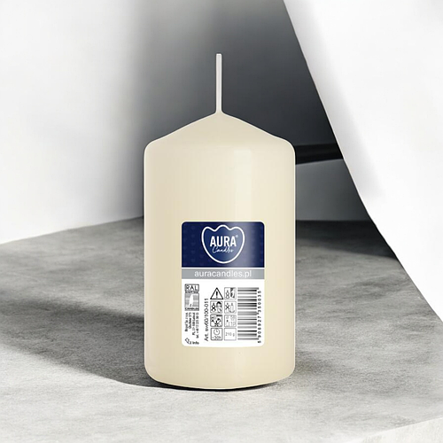 Свеча Bispol цилиндрическая парафиновая 60/100 мм молочная для ...