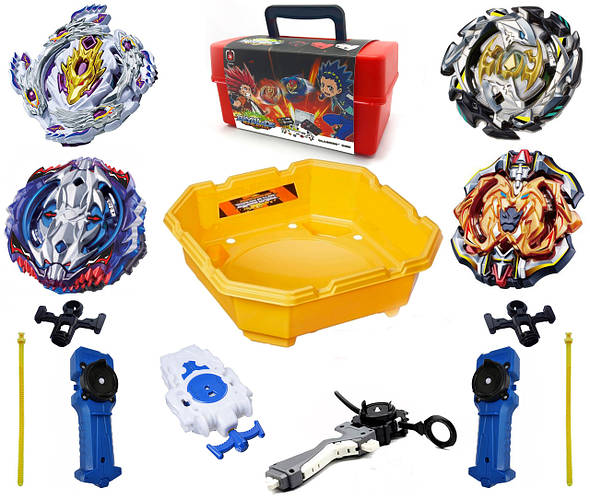 Бейблейд Набор Evolution 10 в 1 АРЕНА 40см + 4 Волчка + 4 Запускача ...