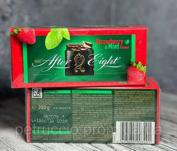 Шоколадні цукерки Nestle After Eight Strawberry & Mint 200 грам (ID ...