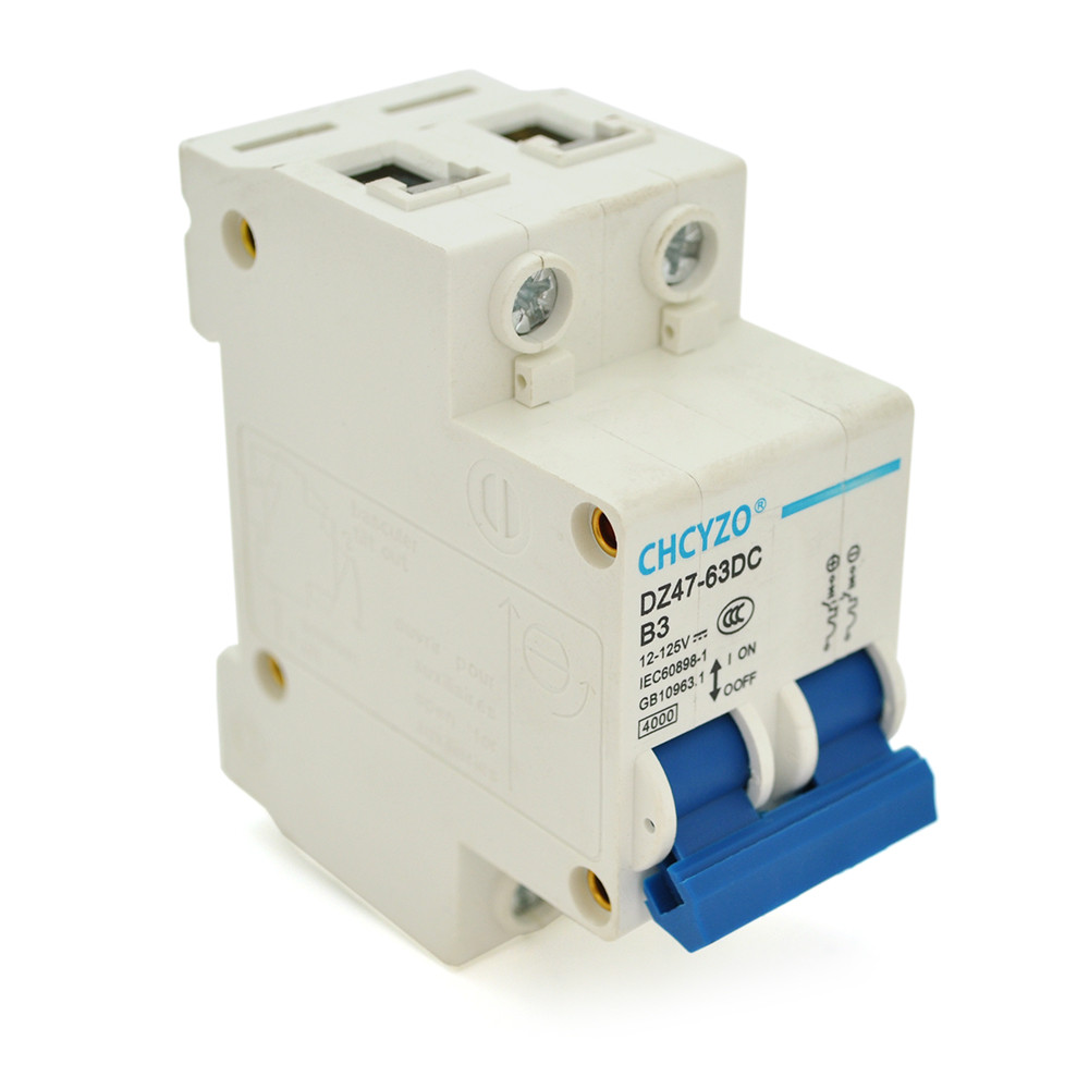 Автоматичний вимикач CHCYZO DZ47-63DC-B3 2P 3A 12-125V для захисту ...