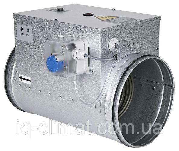 EKA NV 250-9.0-3f PTC/PS електричний калорифер з вбудованою автоматикою, діаметром 250мм 9,0кВт ...