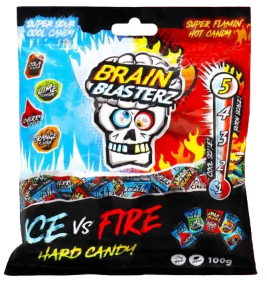 Купить Кислі цукерки Brain Blasterz Fire Ice Hard Candy 100 г подарки ...