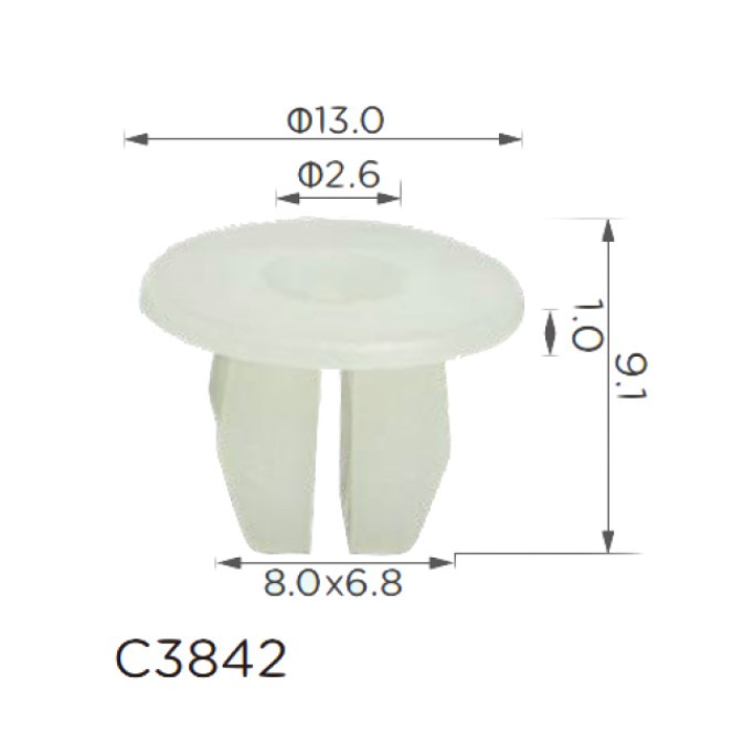 Кліпси C3842 втулка під саморіз PEUGEOT,CITROEN,FIAT,VW,CITROEN ...