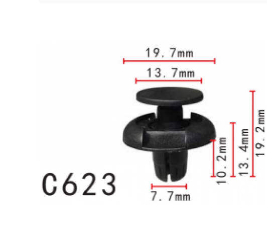 Кліпси C0623 розпірні HONDA (91501S04003, 91512S04003, 90157SP0901 ...