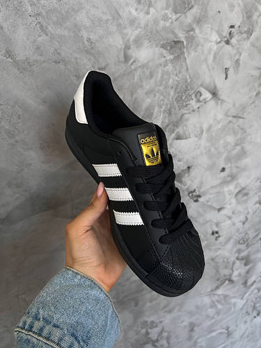 Кросівки чоловічі Adidas. Adidas Superstar Black Чёрный White Белый ...