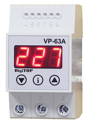 Реле напряжения DigiTop Vp-63A красная индикация три модуля, цена: 1398 ₴, купить на Prom.ua
