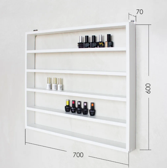 Полиця настінна для лаків Полиця для косметики Полиця настінна для салону краси ціна 960