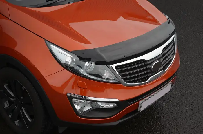 Дефлектор капота (мухобойка) Kia Sportage 2010-2015 коротк (КИА ...