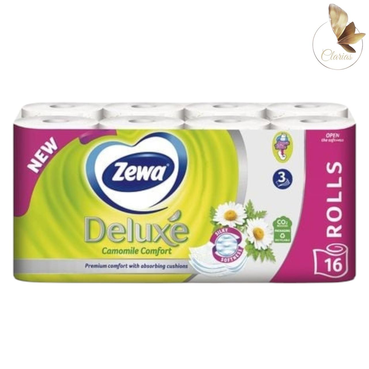 Туалетний папір Zewa Deluxe Ромашка 3 шари 16 рулонів (ID#2394284065 ...