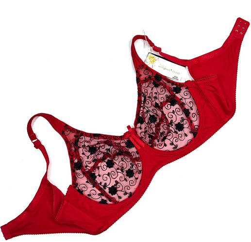 Бюстгальтер на косточках без поролона 75-80-85-90-95D Laiyun mode 90D, Черно-бордовый (ID ...