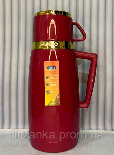 Термос Magio MG-1050 зі скляною колбою малиновий 1 л (59480) (ID#2394578361), ціна: 472 ...