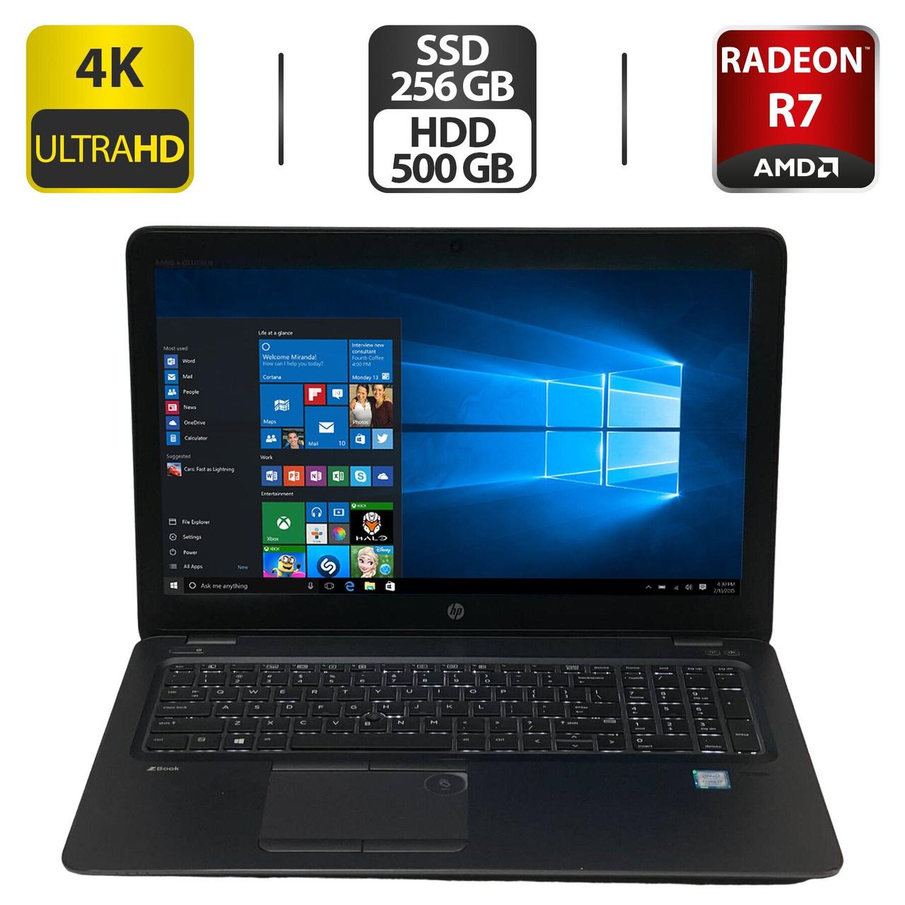 Ноутбук Б-класс HP ZBook 15u G4/ 15.6" 3840x2160/ i7-7500U/ 16GB RAM ...