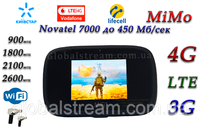 4G+3G WiFi роутер Novatel MiFi 7000 LTE Cat 9 до 450 мб/с (4400mAh)(KS ...