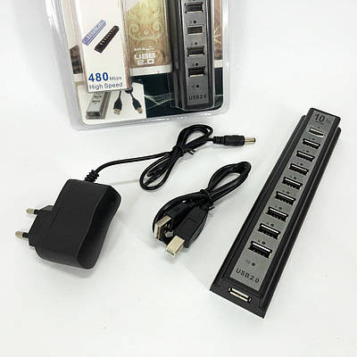 Разветвитель USB HUB на 10 портов с активной зарядкой 220V ...