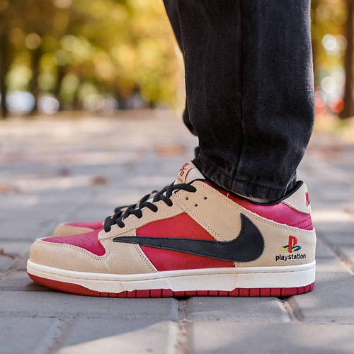 Мужские кеды Nike SB Dunk Low x Travis Scott PlayStation Red Кроссовки ...
