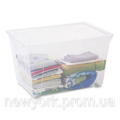 Контейнер для зберігання DEA home Easy прямокутний на колесах Прозорий ...