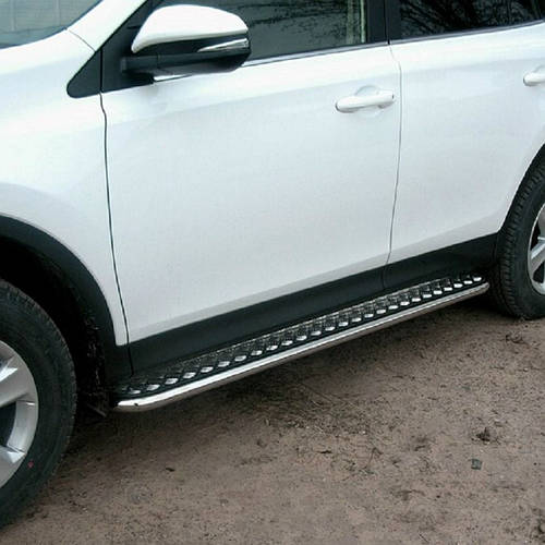 Пороги площадка нержавейка для Toyota Rav 4 2013+ пороги из нержавейки ...