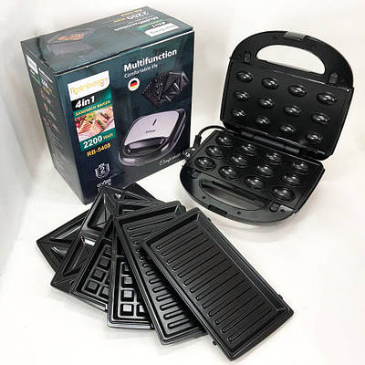 Мультимейкер 4в1 Rainberg RB-5408 2200 Вт, сэндвичнница, прижимной гриль, орешница, вафельница ...