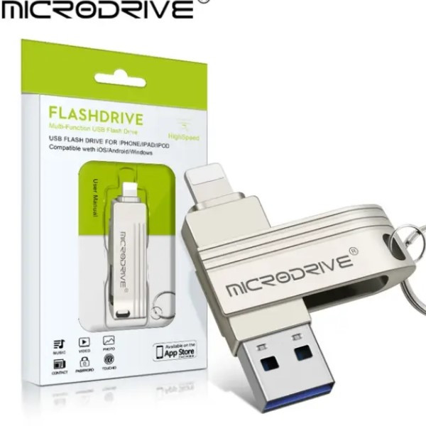 Флешка Microdrive А1 128GB OTG 2в1 USB/Lightning для Apple, компьютера ...