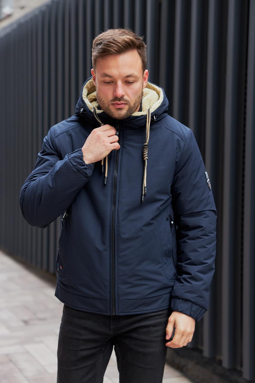 Двостороння зимова чоловіча куртка Black Vinyl C24-2567-S17: продаж ...