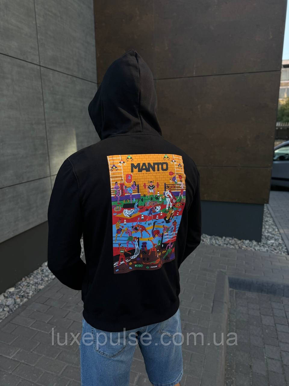 Manto gym 2.0 Чорна толстовка manto Брендова худі чоловіча manto чорна Manto худі з лого ...
