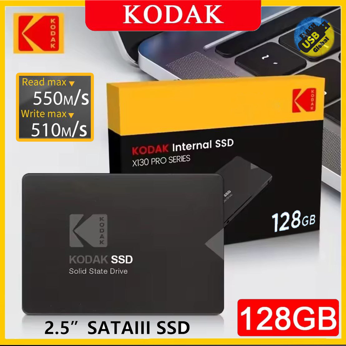 Kodak SSD диск 128 GB. SATA III. / Жорсткий диск для комп'ютера / SSD для ноутбука (X130 PRO ...
