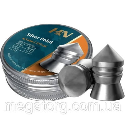 ORIGINAL! Пульки H&N Silver Point 4,5 мм 0,75 г 400 шт/уп (92344500004 ...