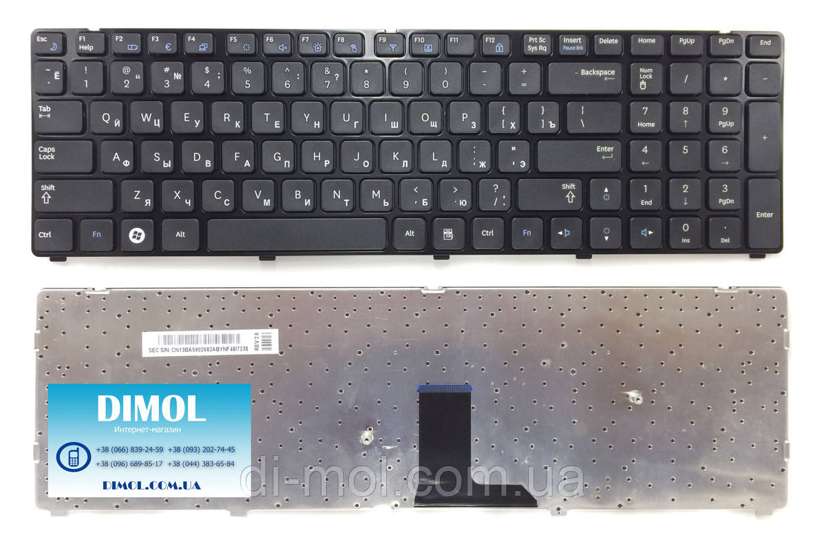 Оригинальная клавиатура для ноутбука Samsung R780 series, rus, black ...