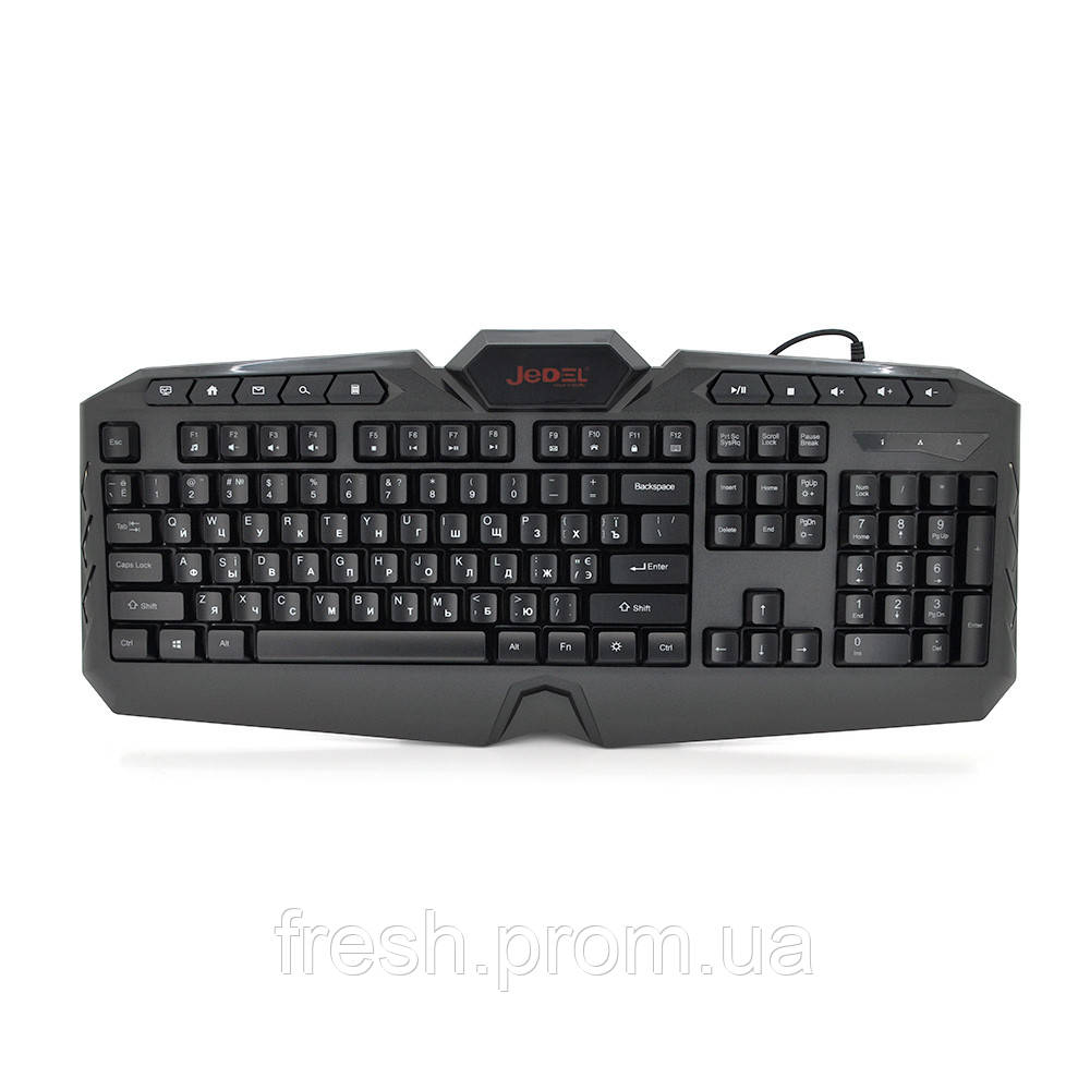 Клавиатура с подсветкой USB JEDEL K504, длина кабеля 170см, (Eng/Укр/Рус), (483х188х35 мм) Black ...