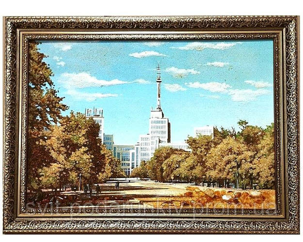 Ексклюзивний подарунок красива картина з бурштину Держпром Харків Id 1384762784 ціна 4250