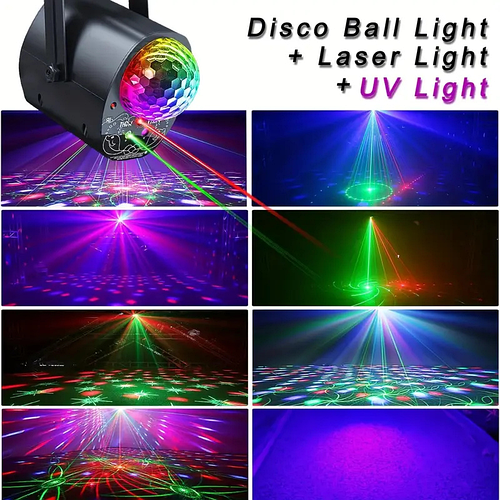 Диско-шар для вечірки Party Light, лазерний проєктор із пультом ДК ...