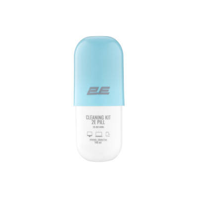 Спрей для очищення 2E PILL 140ml for office equipment +Microfibre 20 cm, white-blue 2E-SK140BL ...