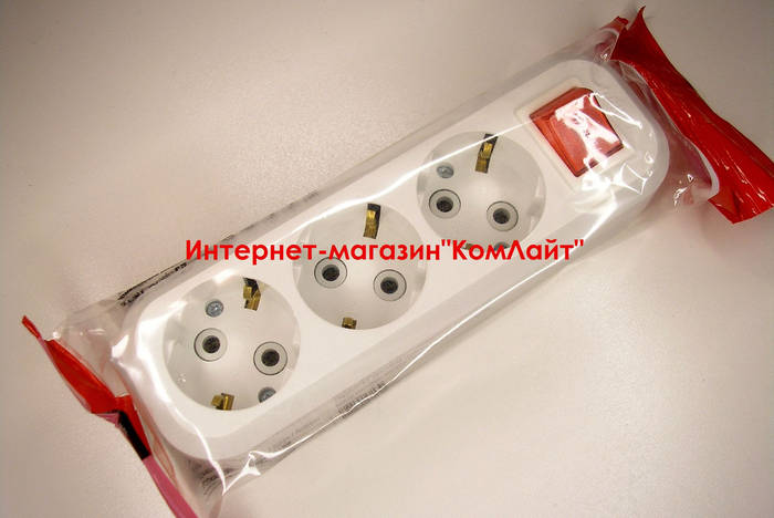 Купити Колодка електрична MAKEL MGP 211, 3 розетки з заземленням та вимикачем(Туреччина), ціна ...