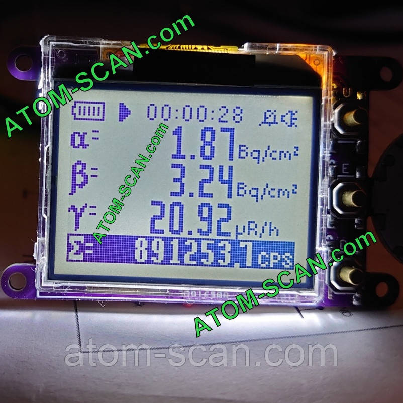 Дозиметр ATOM-SCAN-3 (АЛЬФА+БЕТА+ГАММА)(4 датчики): продажа, цена в ...