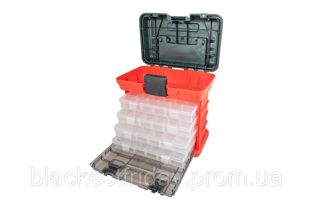 Органайзер MASTERTOOL GM з висувними боксами 4 шт. 73 секції 11 279х184х254 мм (79-3182 ...