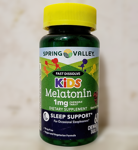 Spring Valley Kids Melatonin 1 мг 60 жувальних таблеток Натуральний ...