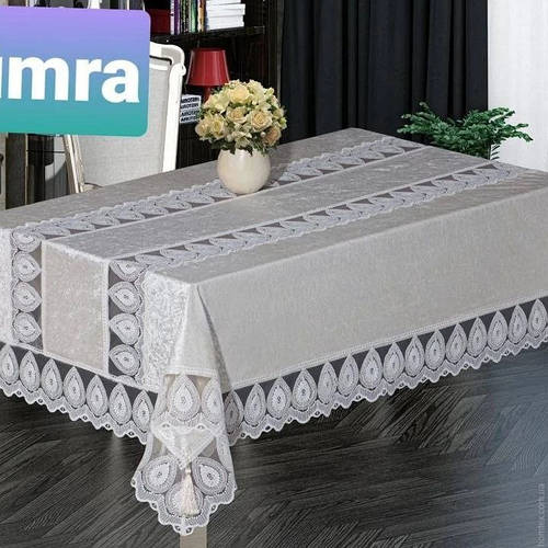 Бархатная скатерть Haspen Zumra 160x220 см молочная (ID#2412997112 ...