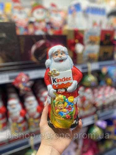 Большой шоколадный Дед Мороз Kinder 160 г, фигурка деда мороза, Kinder ...